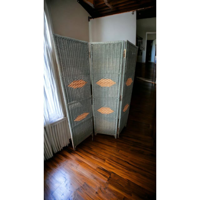 Vintage Wicker Rattan Folding Room Divider | Chairish