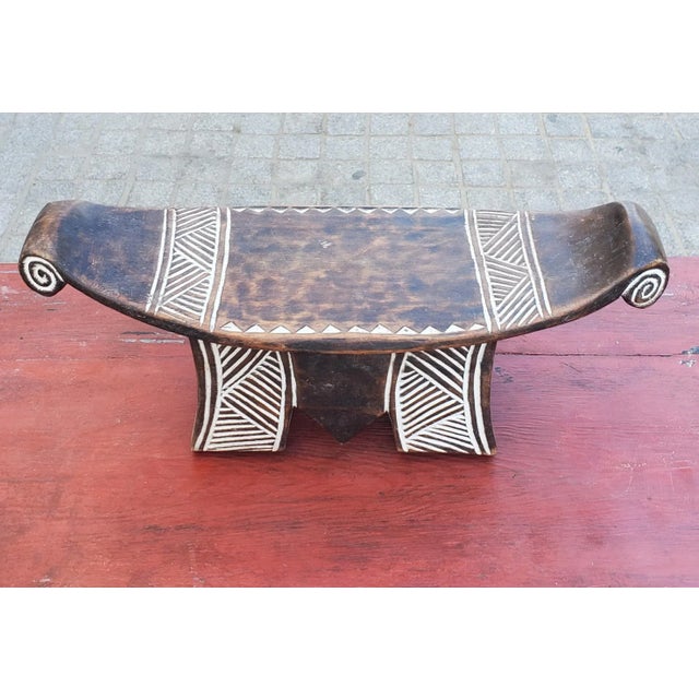 Moroccan Handmade Wooden Stool | Chairish