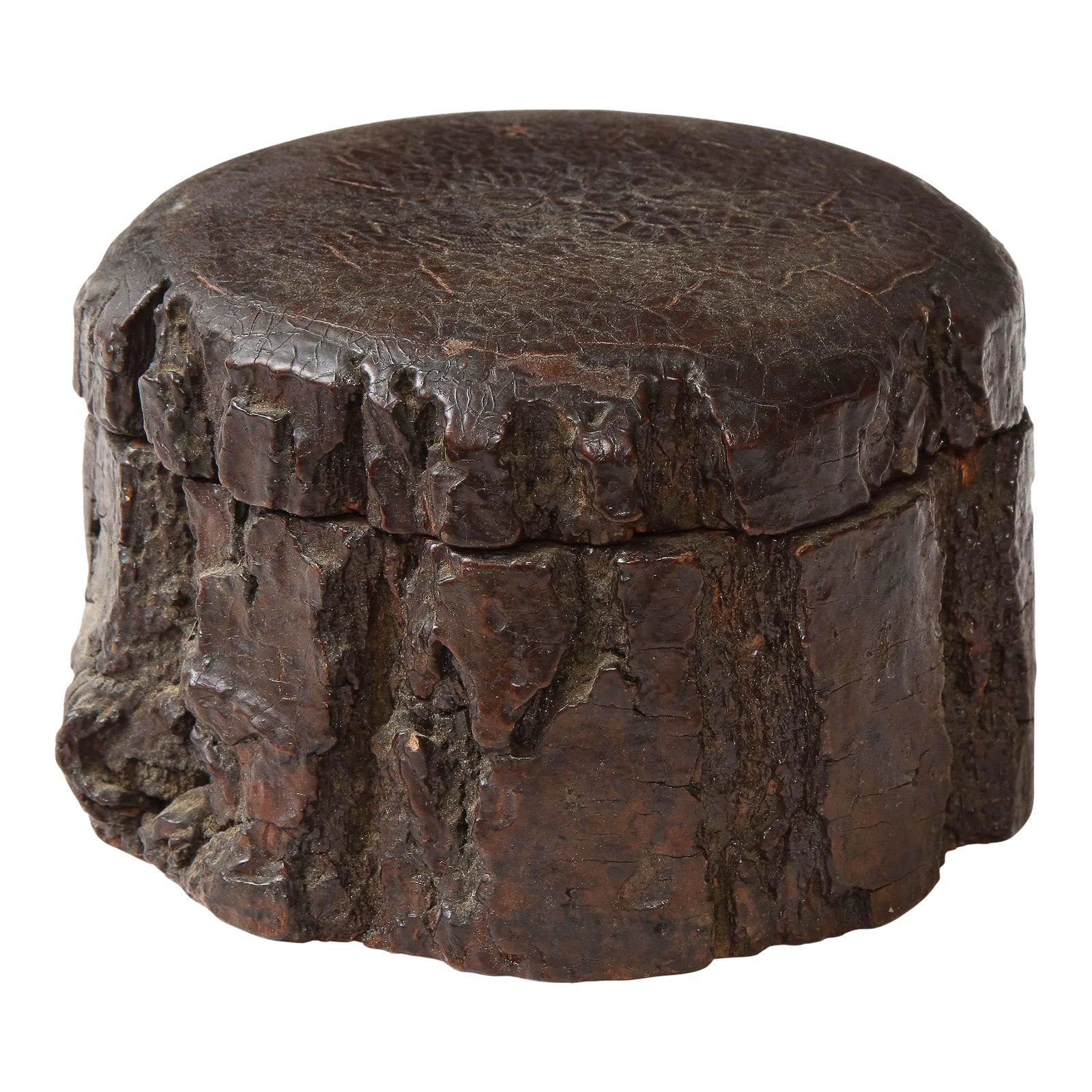 Chinese Carved Root Wood Box | Chairish