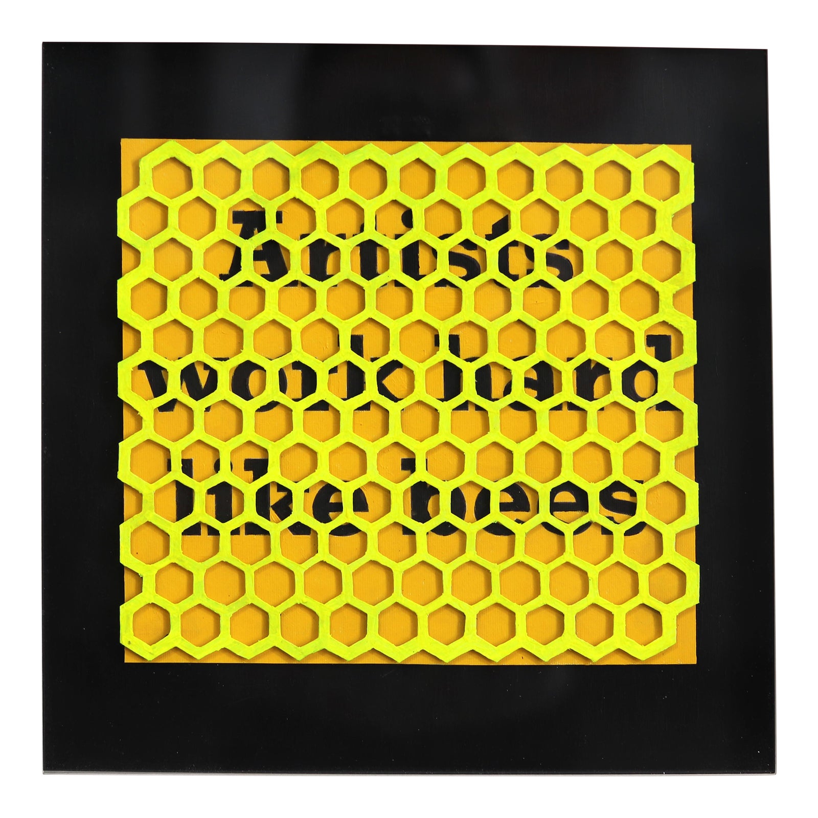 The Hive - Abstract Black Yellow Bee Inspired Mixed Media Pop-Art ...