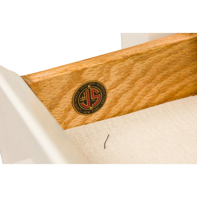 American Contemporary White Two-Tier Concave End Table - A Pair | Chairish