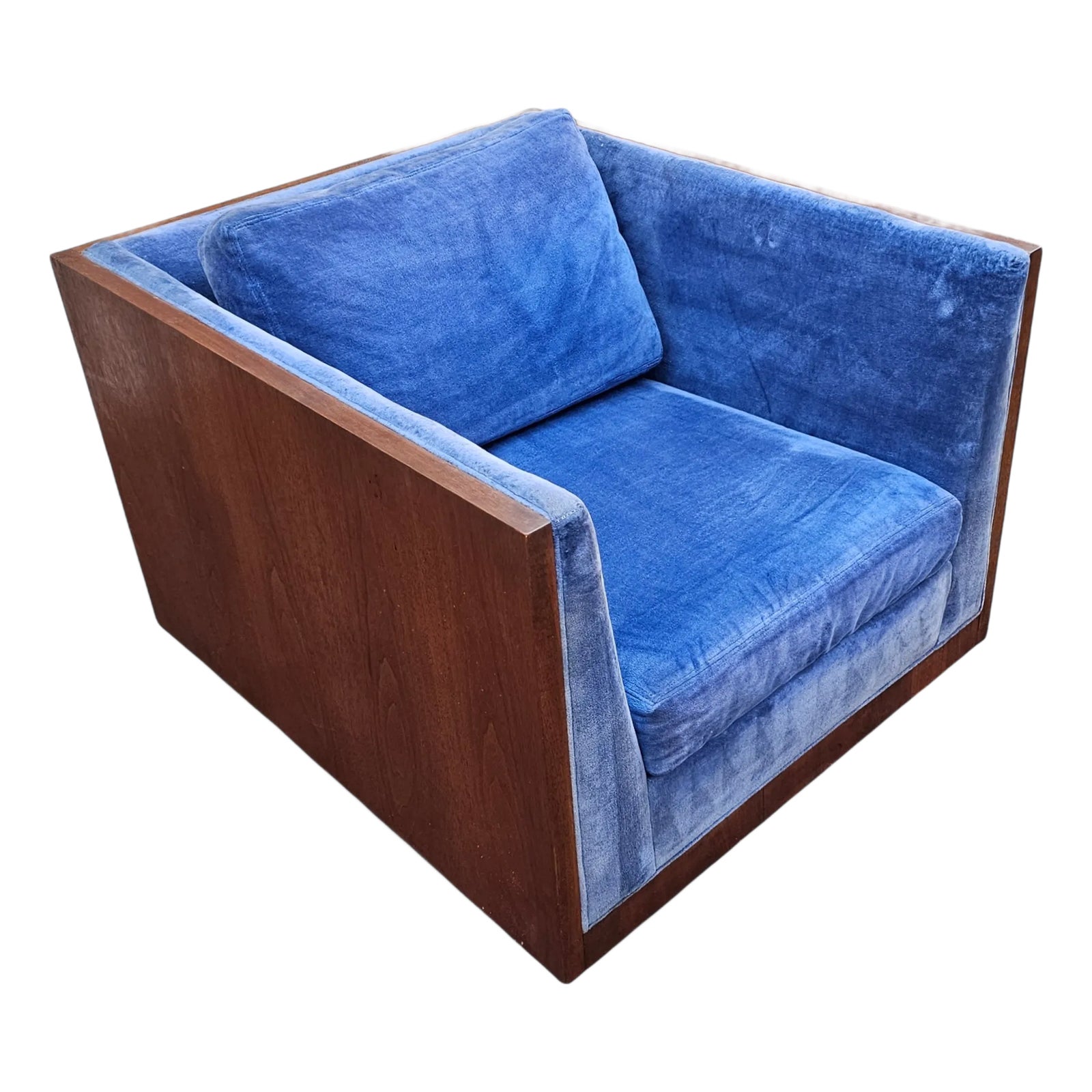 Vintage Cube Club Chair by Milo Baughman for Forecast Furniture | Chairish