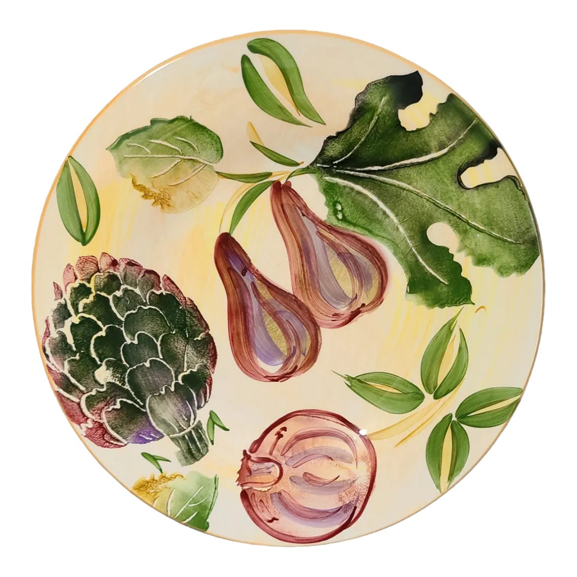 Late 20th Century Antica Fornace Fig Pomegranate Artichoke Motif ...