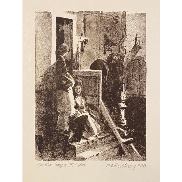 1978 Harry Buckley on the Steps Philadelphia Lithograph | Chairish
