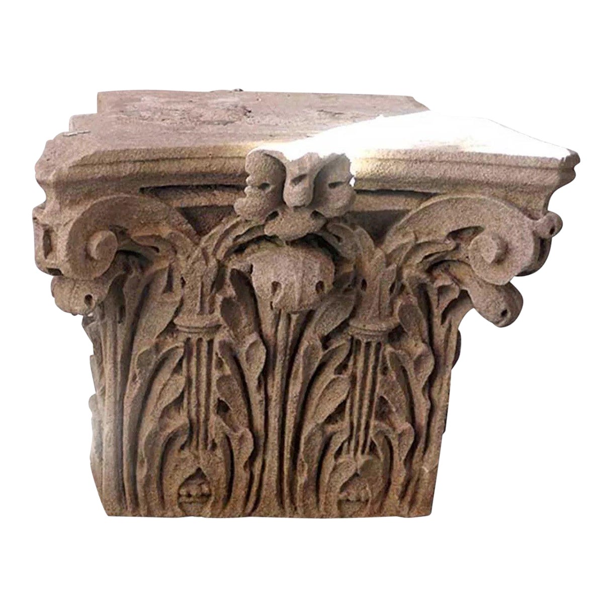 1900s American Limestone Corinthian Architectural Pilaster Capital ...