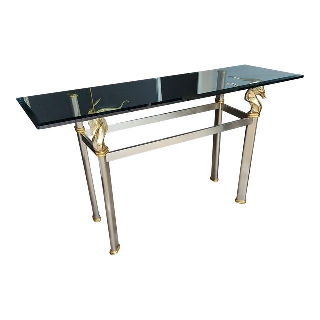 1970s Maison Jansen Style Vintage Brass and Brushed Steel Impala Head ...