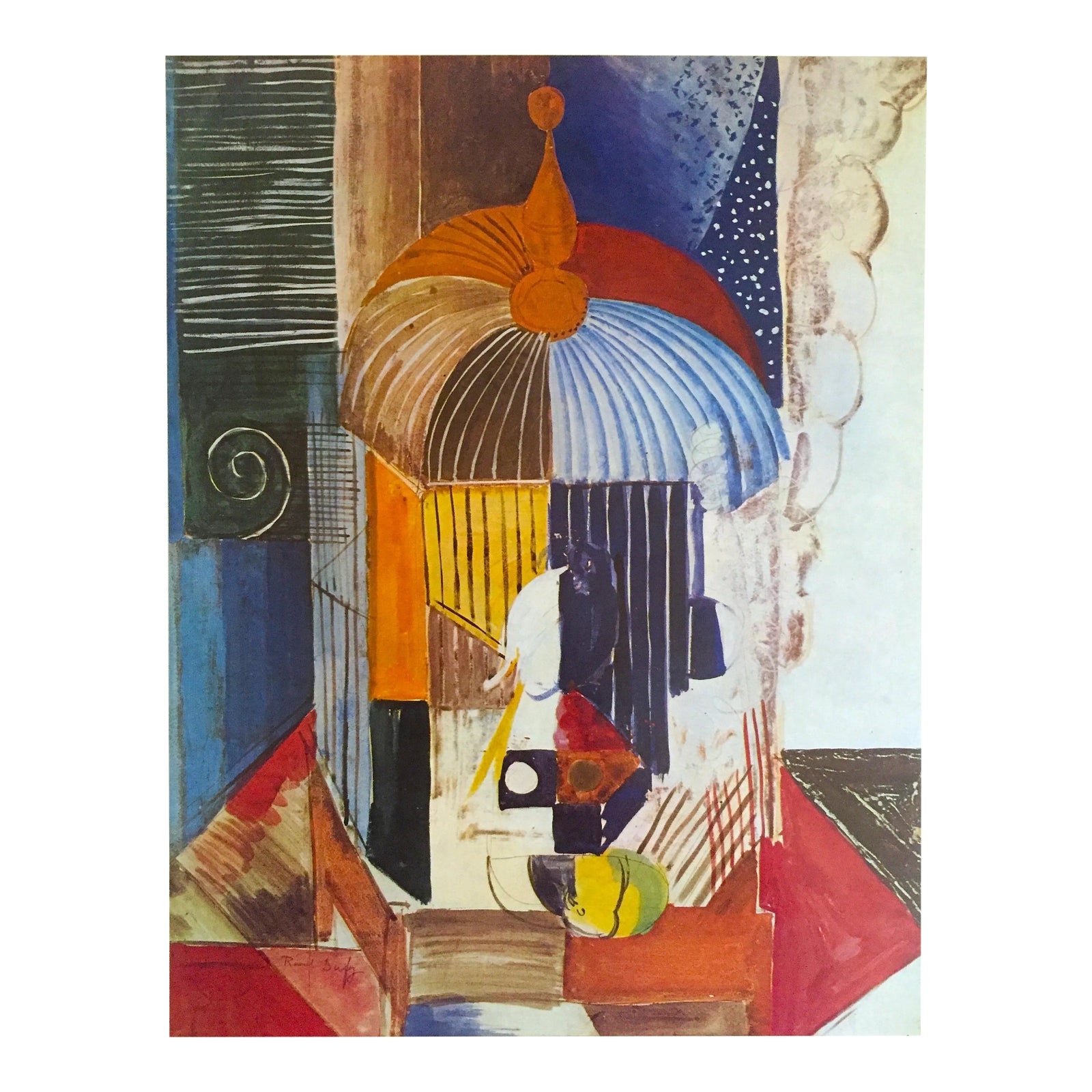 Raol Dufy Vintage 1970 Authentic Fauvism Lithograph Print " Bird Cage ...