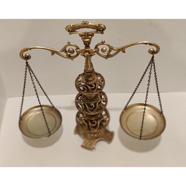 1960s Hollywood Regency Ornate Decorative Filigree Balance Scale | Chairish