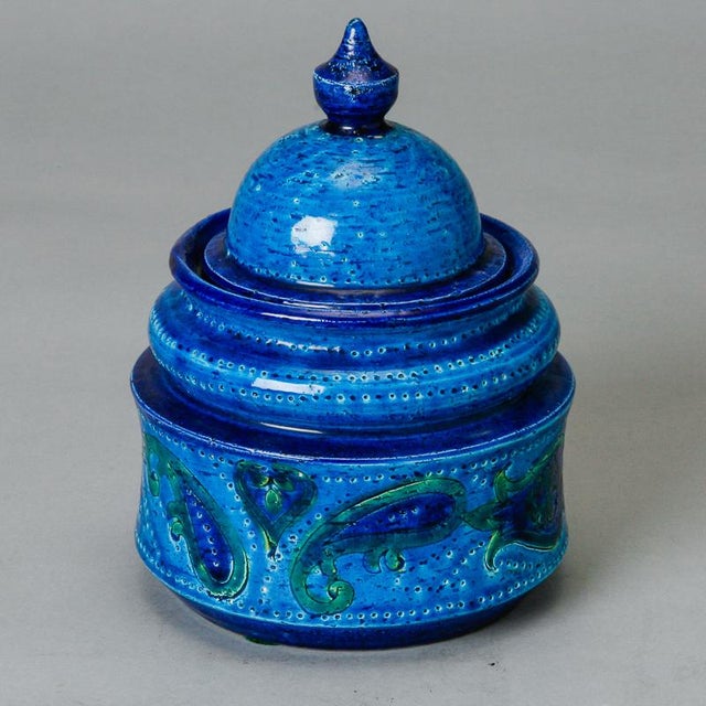 Bitossi for Rosenthal Netter Blue Paisley Ginger Jar | Chairish