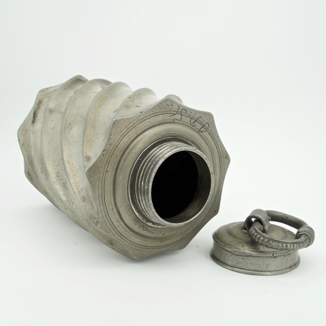 Baroque Alpine Extra Large Pewter Wine Can Flask Metalwork Decanter ...