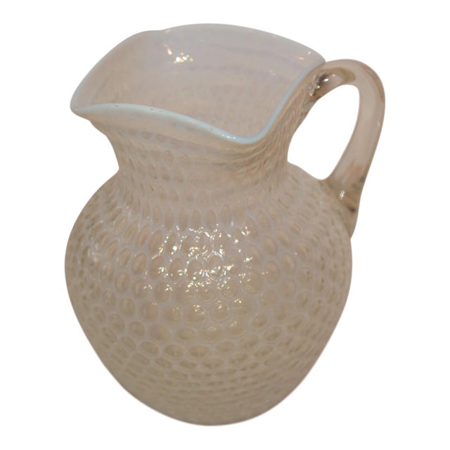 Early 20th Century Hobbs Brockunier Windows Glass Pitcher | Chairish