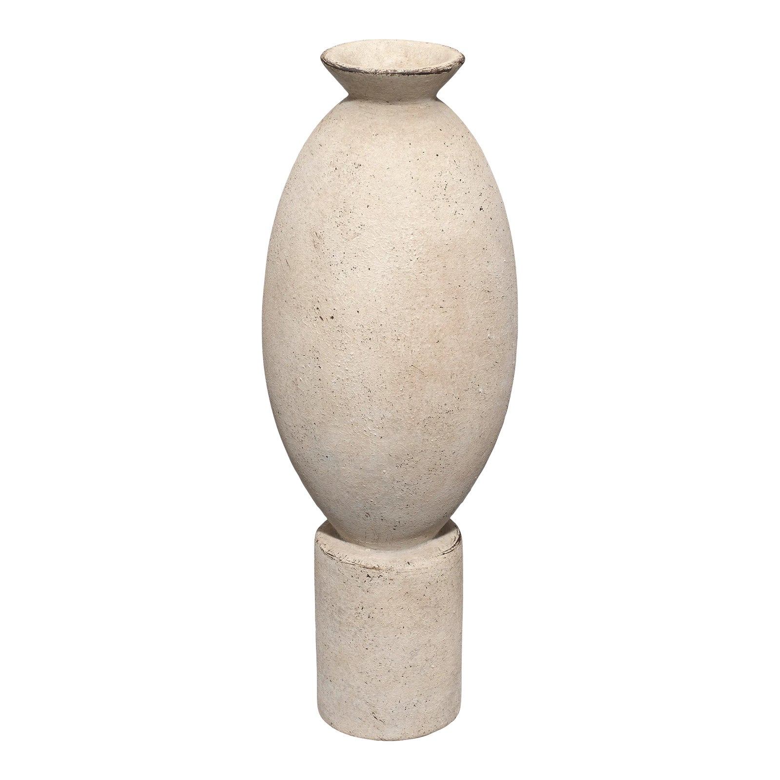 Elevated Decorative Vase in Cream | Chairish