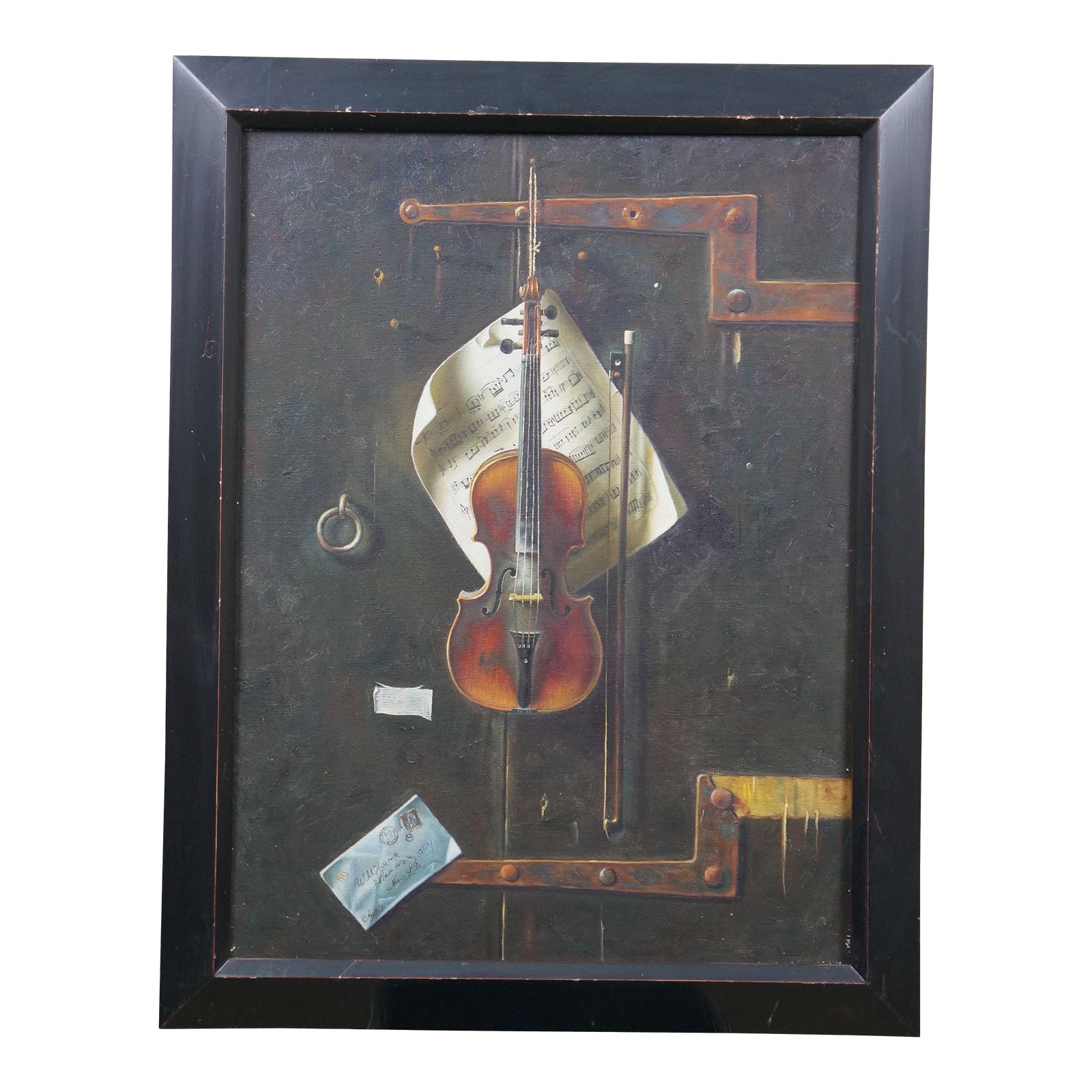 The Old Violin Still Life Oil Painting After William Michael Harnett ...