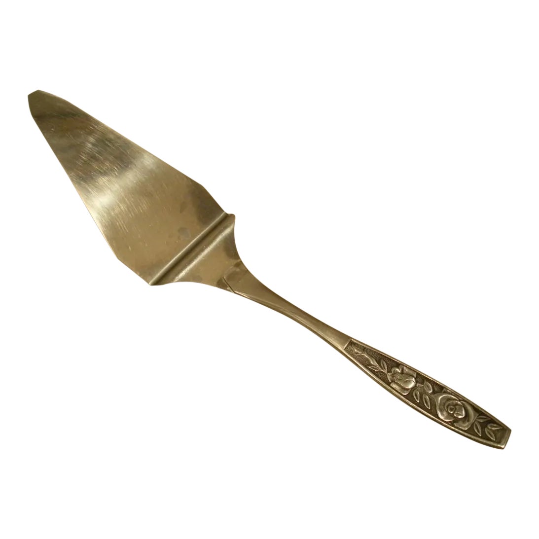 Stainless Steel Rose Pattern Handle Cake Server | Chairish