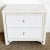 White Boho Faux Wicker and Rattan Nightstand/Side Table | Chairish