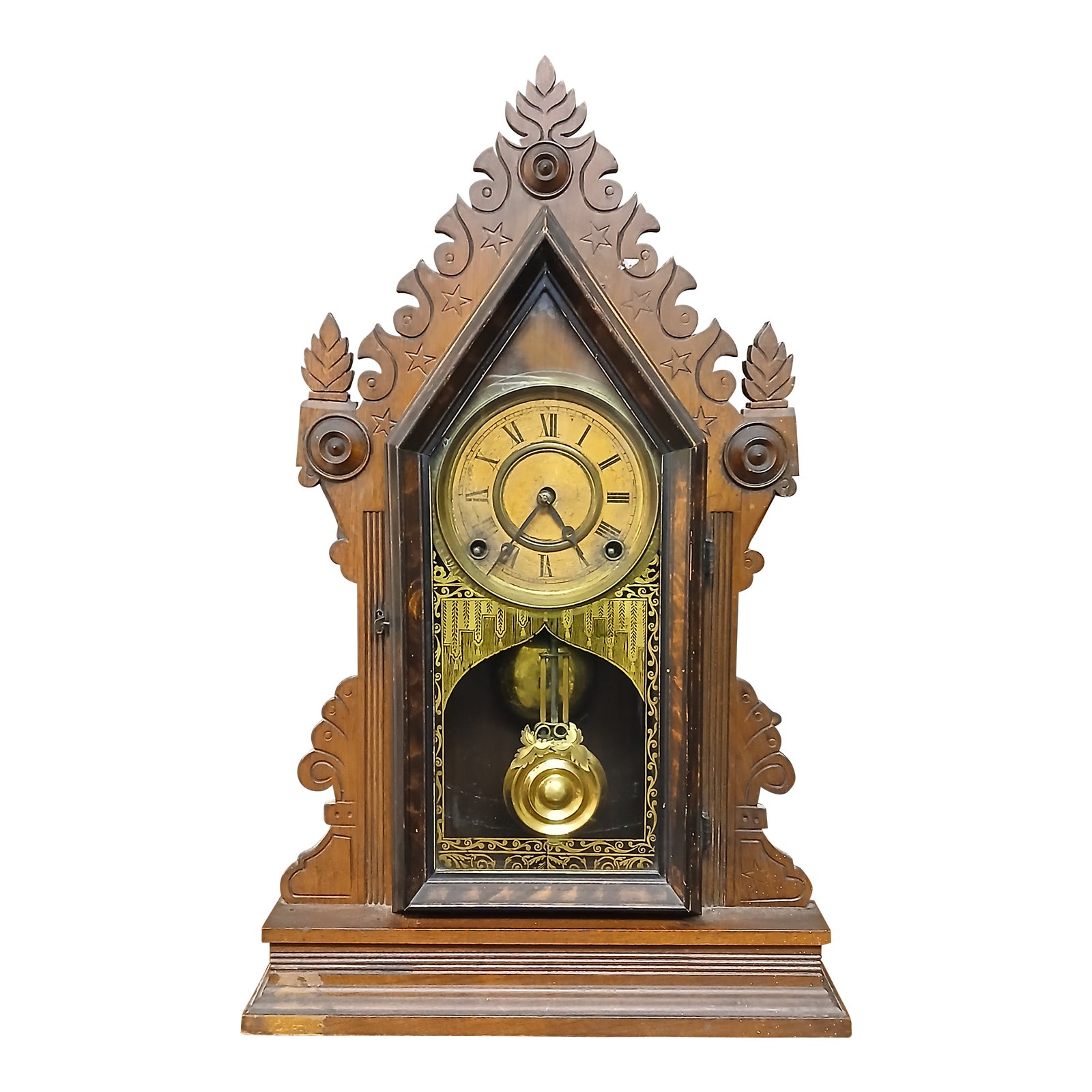 Antique Victorian Gingerbread Mantel Clock – Ornate Wooden Design ...