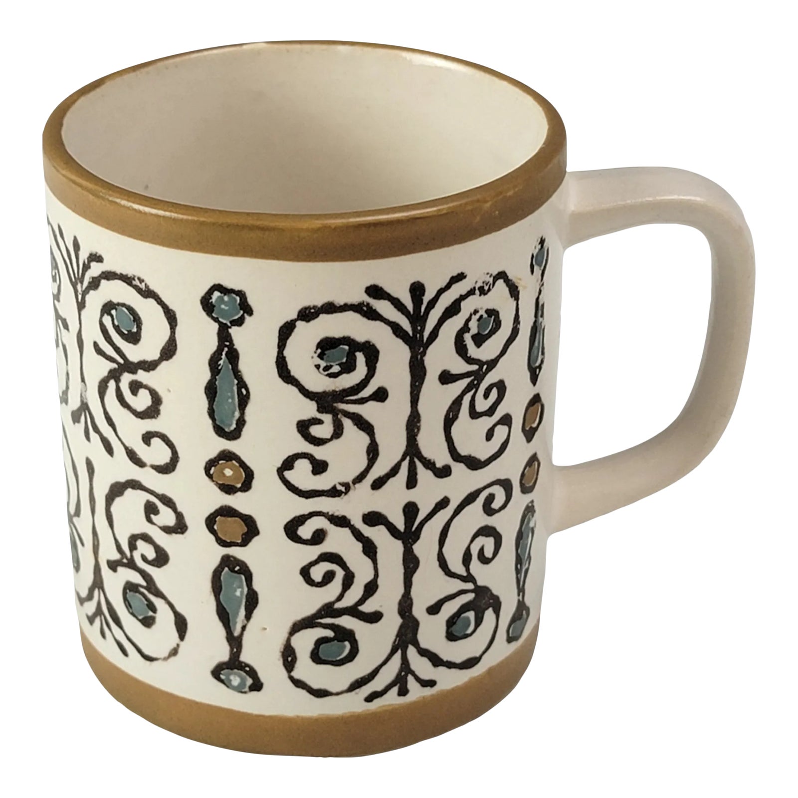 Scroll Pattern Ceramic Mug | Chairish