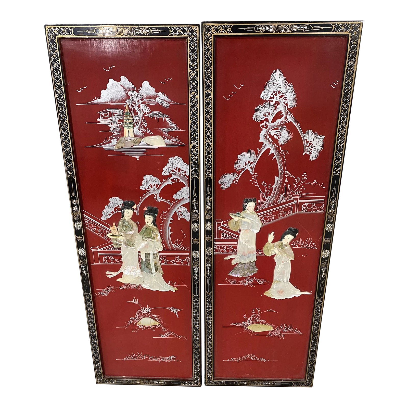 1960s Coromandel Wall Panels - Set of 2 | Chairish