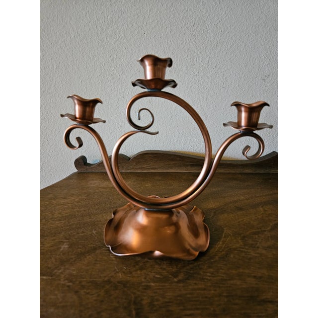 Mid-Century Gregorian Copper Candelabra #406 | Chairish
