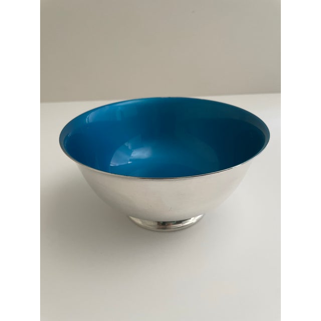 1960s John Prip for Reed & Barton Modern Sapphire Blue Enamel Silver ...