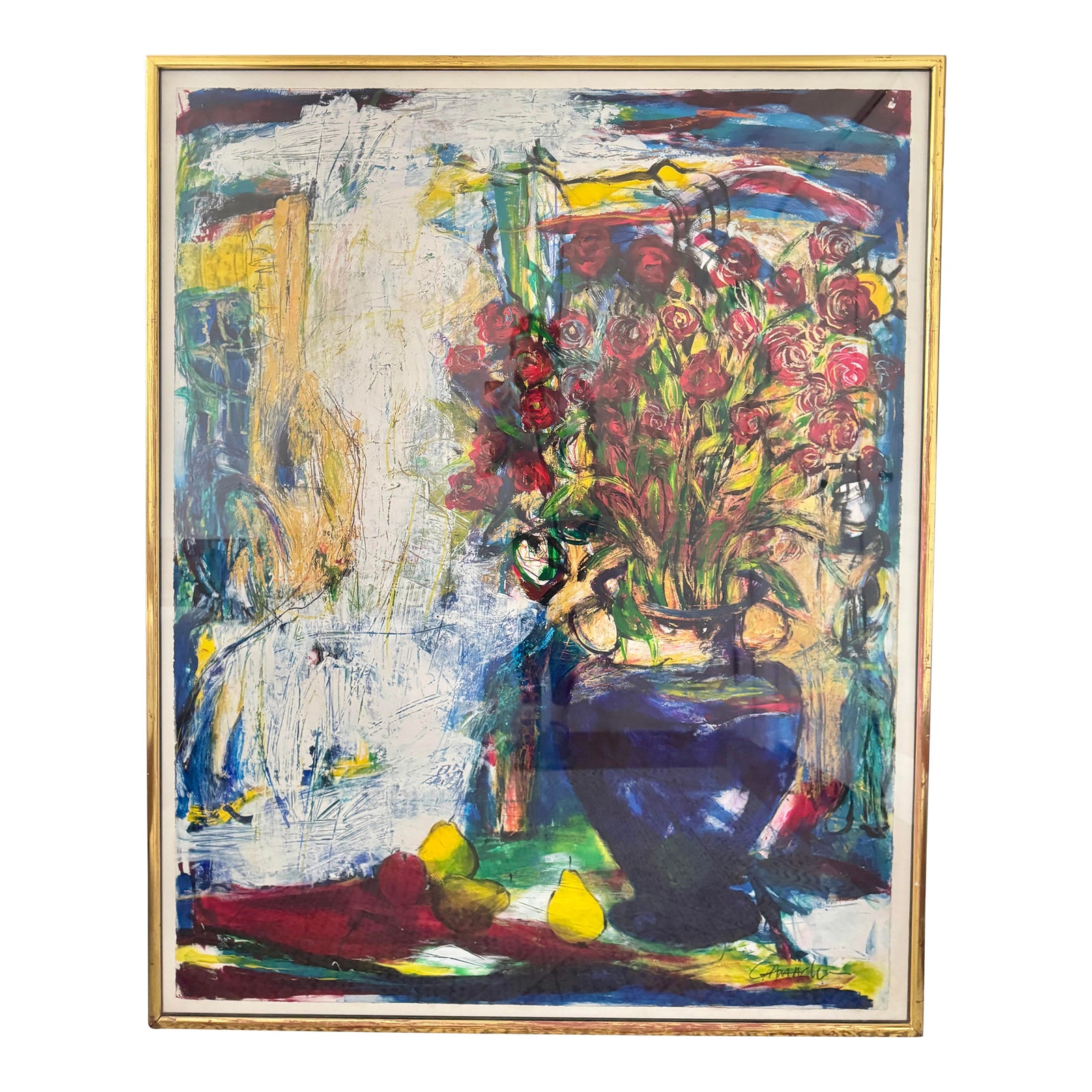 Large Late 20th Century Abstract Expressionist Still Life Painting ...