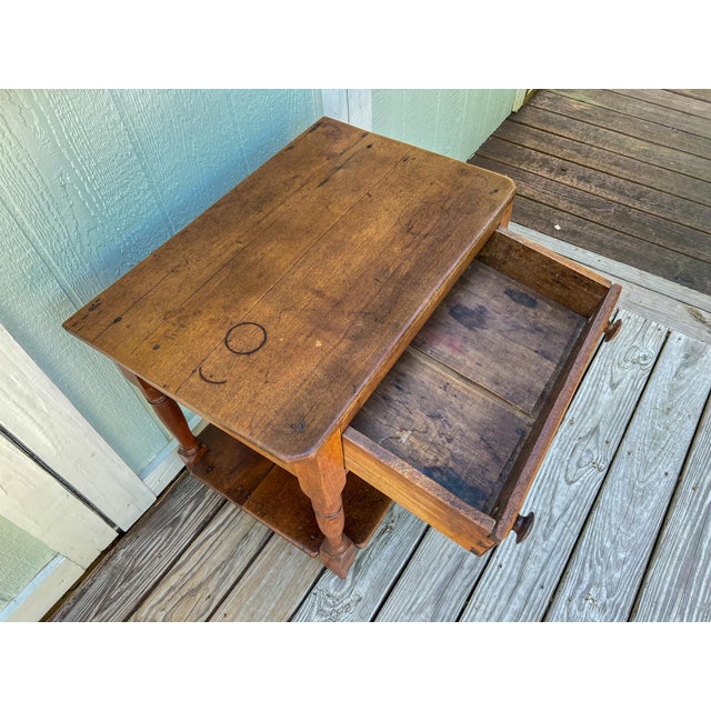 Antique Early 19th Century Southern Solid Chestnut Side Table With ...