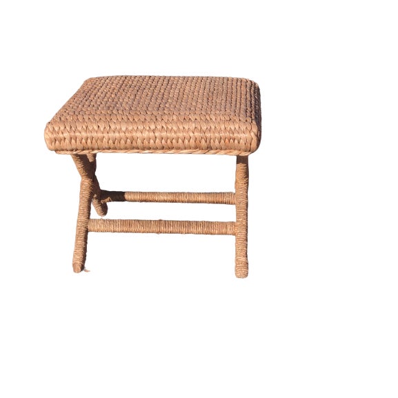 Woven Seagrass X Base Benchstool Chairish
