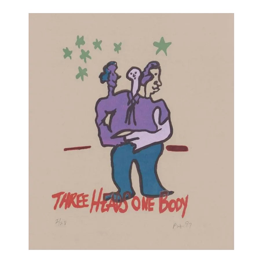 1997 Three Heads One Body Serigraph | Chairish