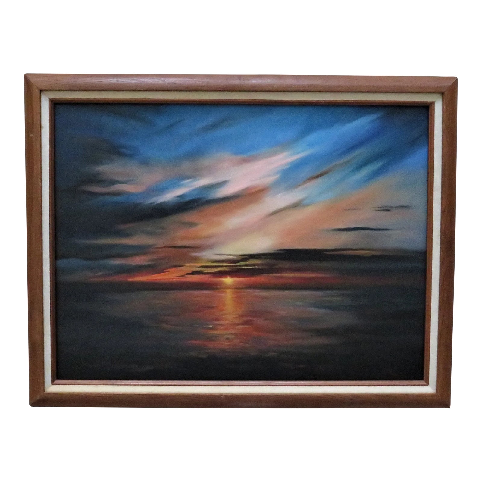 Cape Cod Seascape Signed Oil Painting "Sunrise Over the Bay" | Chairish