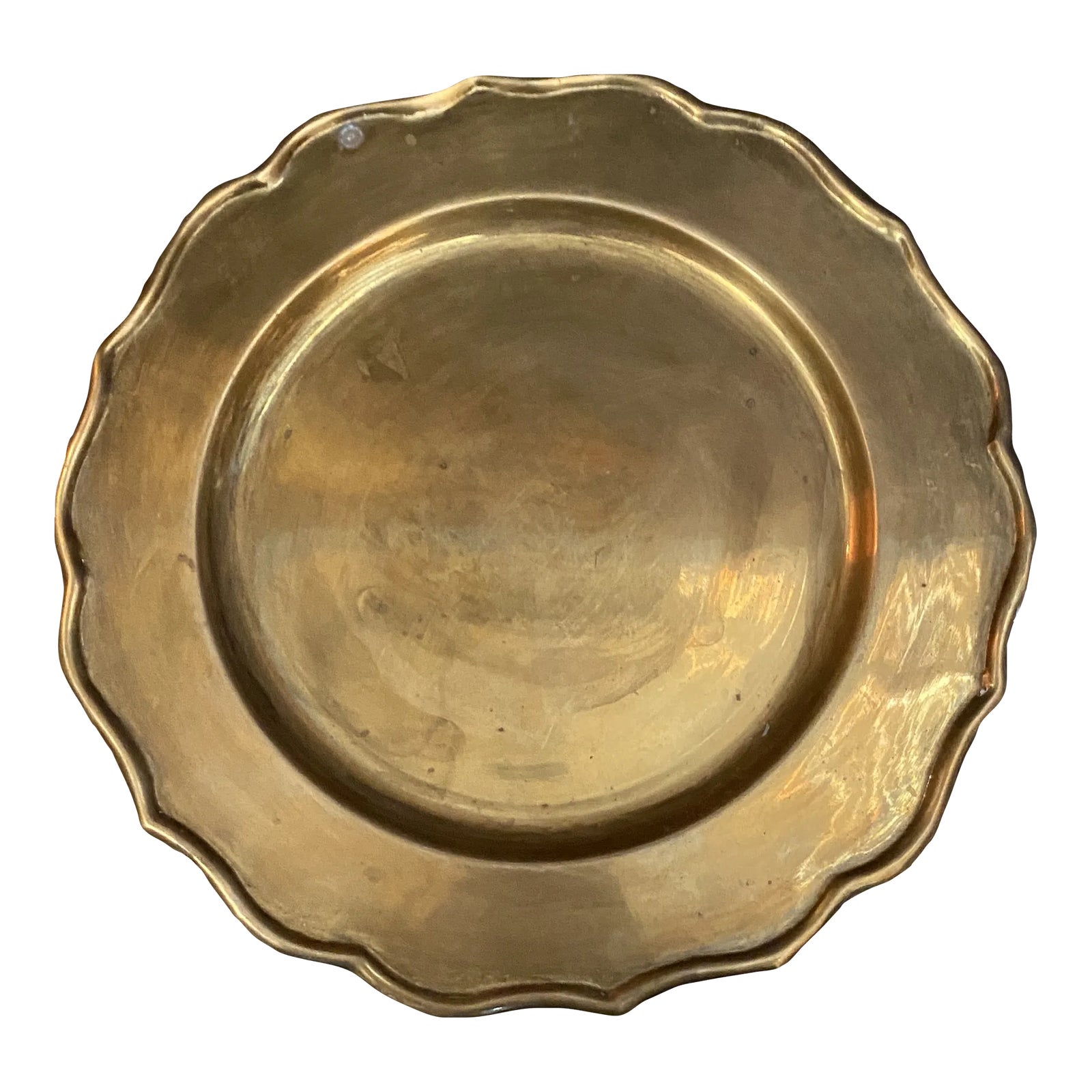 1970s Minimalist Brass Plate | Chairish