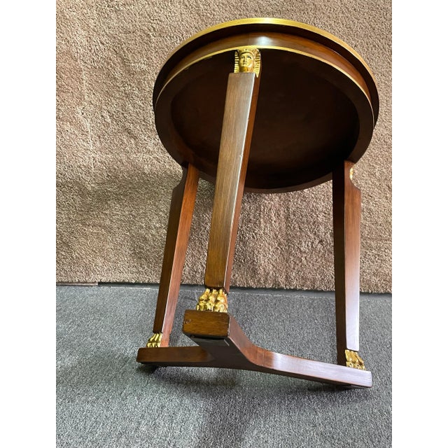 Vintage Round Eqyptian Revival Empire Style Accent Table W/Guilded ...