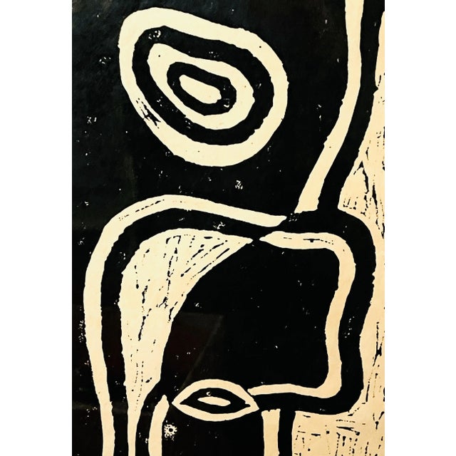 Mid-Century Linoleum Print of Two Bottles Modern Arrangement | Chairish