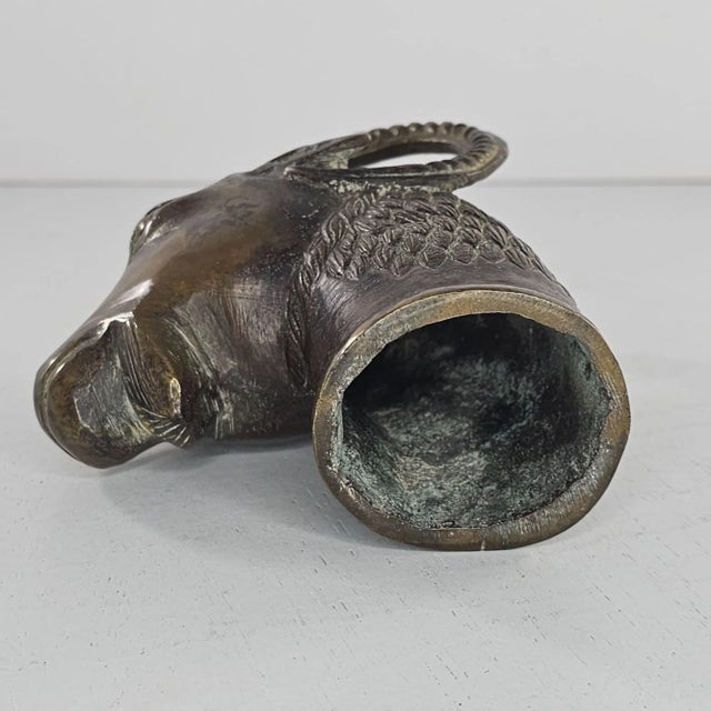 Vintage Horned Serpent Ram Goat Head Finnial Candle Snuffer Brass Pima ...