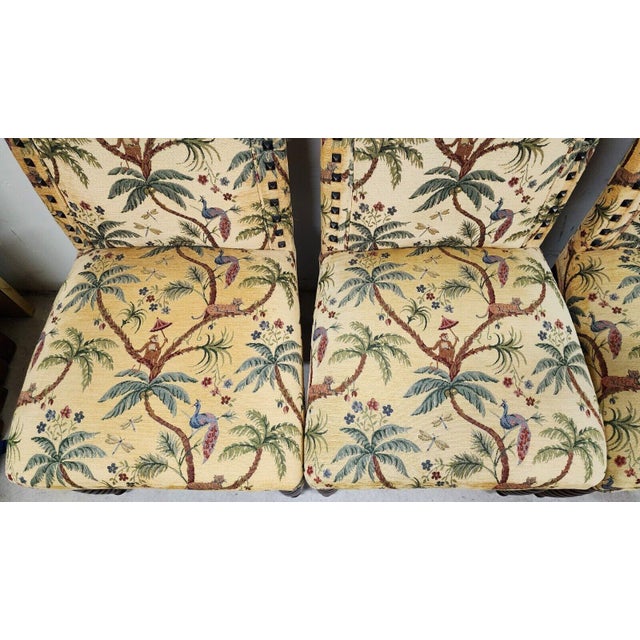 Tropical Jungle Dining Chairs Set of 8 | Chairish