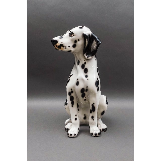 Vintage MCM Italian Glazed Ceramic Pottery Dalmation Dog Sculpture 15 1 ...
