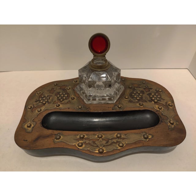 Antique English Victorian Inkstand Circa 1910 | Chairish