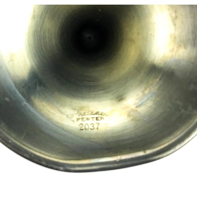 Vintage Pair of Preisner Pewter Wine Goblets 2037 | Chairish