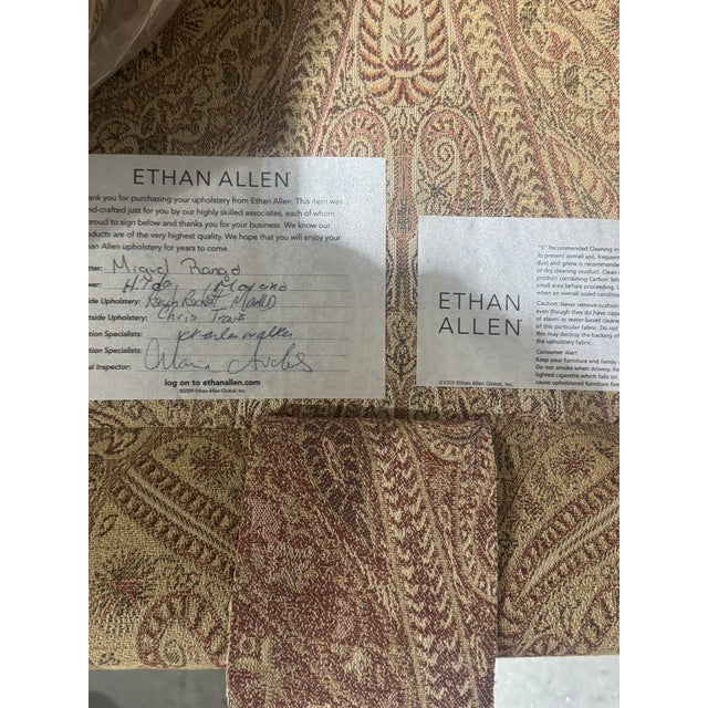 Ethan Allen Paisley Custom Wingback Chair | Chairish