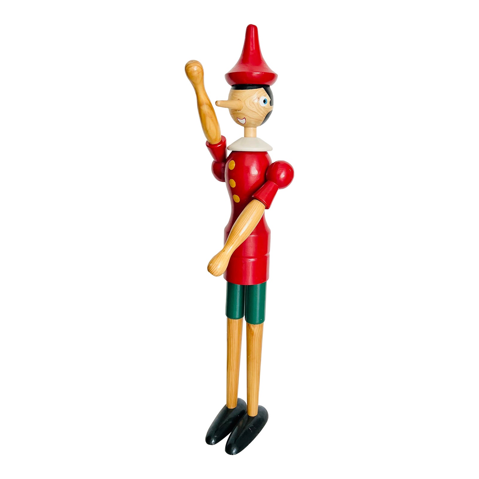 Large Tall Vintage Wooden Pinocchio From Italy, 1960s | Chairish