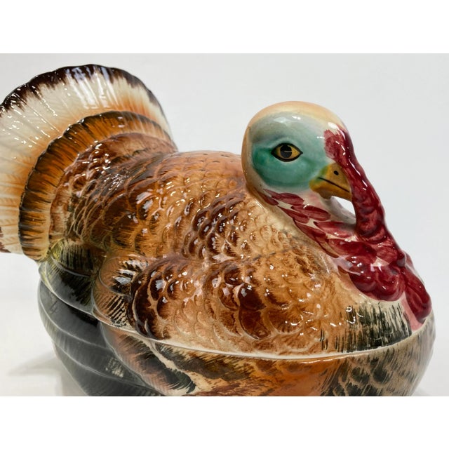 Vintage Lidded Hand-Painted Ceramic Turkey Tureen | Chairish