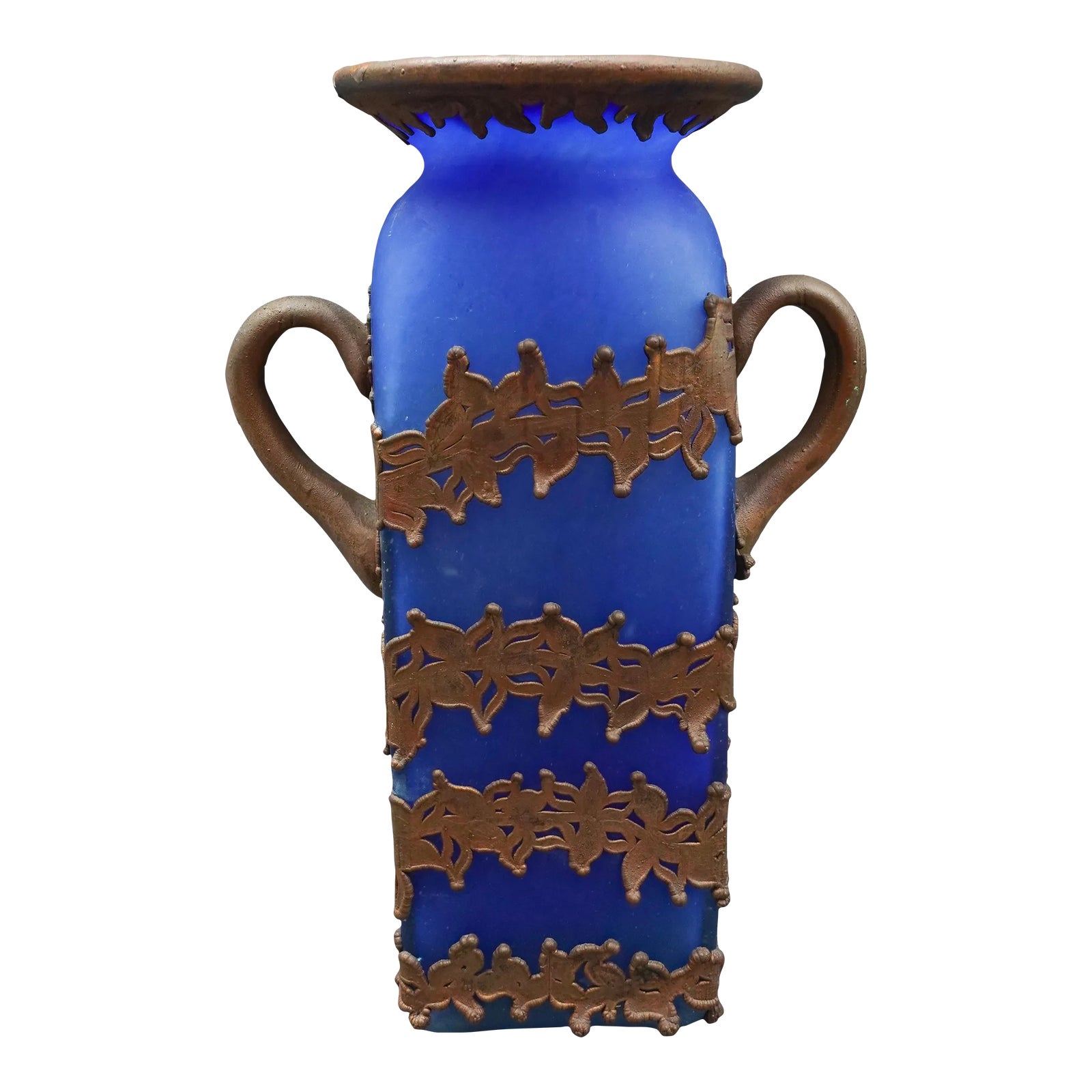 Mid 20th Century Anca Podaru Ama Romanian Copper Overlay Handled Art ...