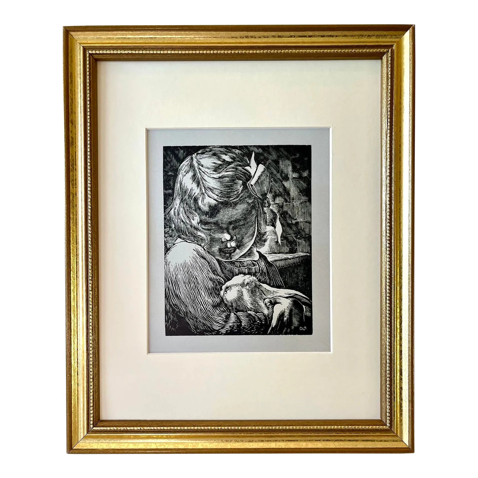 Vintage Original Woodblock Print "Affection" by Dan Burne Jones 1930 ...