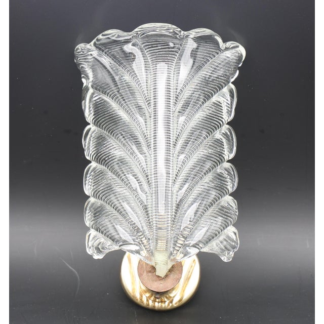 Art Decò Wall Light Trasparent Murano Glass Leave by Barovier E Toso ...