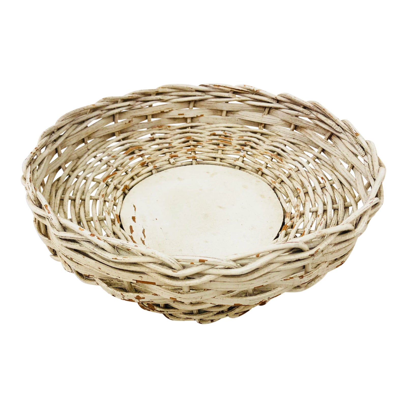 Antique Woven Wicker Bowl | Chairish