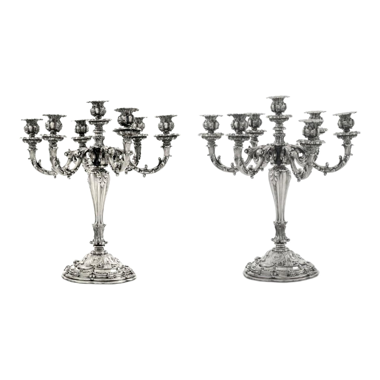 1930s Silver Finish Ancient Fascist Italian Symbol Candelabras- a Pair ...