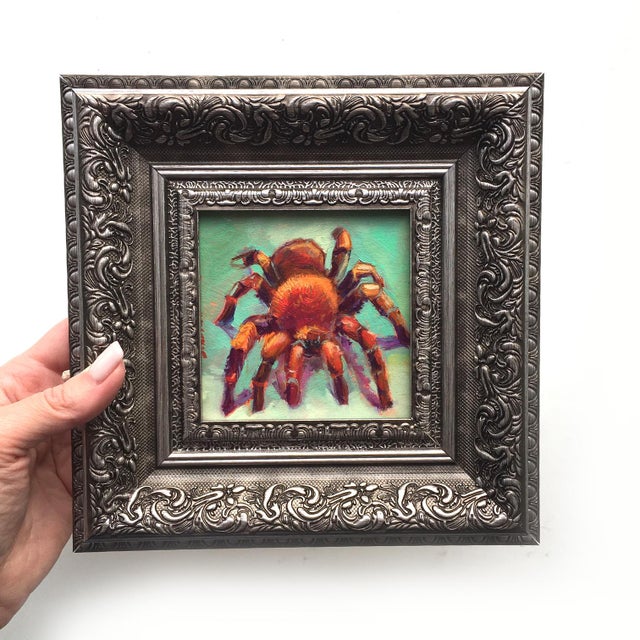 Framed Original Small Spider Tarantula Oil Painting by Valeriya Serova ...