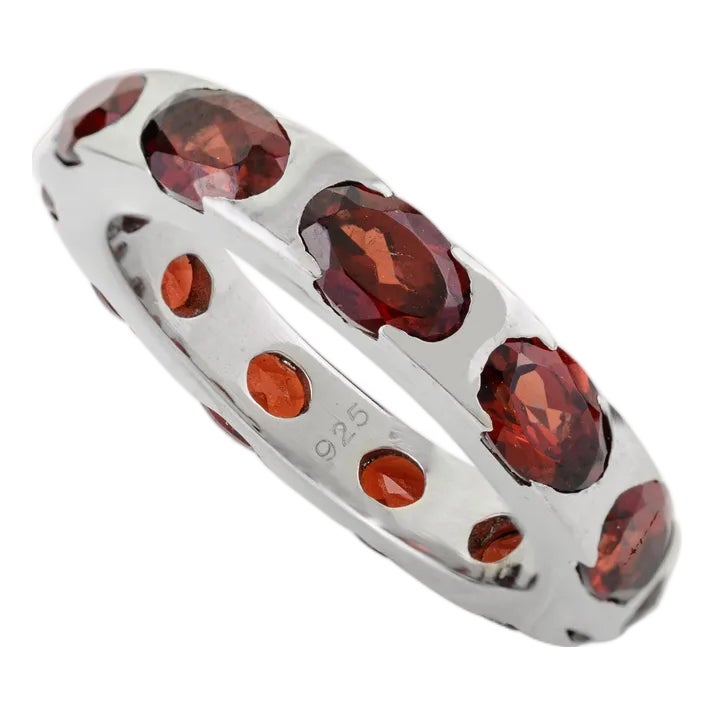 Contemporary 6x4 Mm January Birthstone Gypsy Set Eternity Band in ...