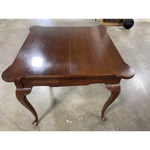 Ethan Allen Georgian Court Folding Leg Expandable Table | Chairish