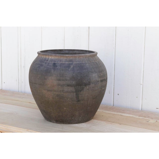 Weathered Gray Clay Pot | Chairish