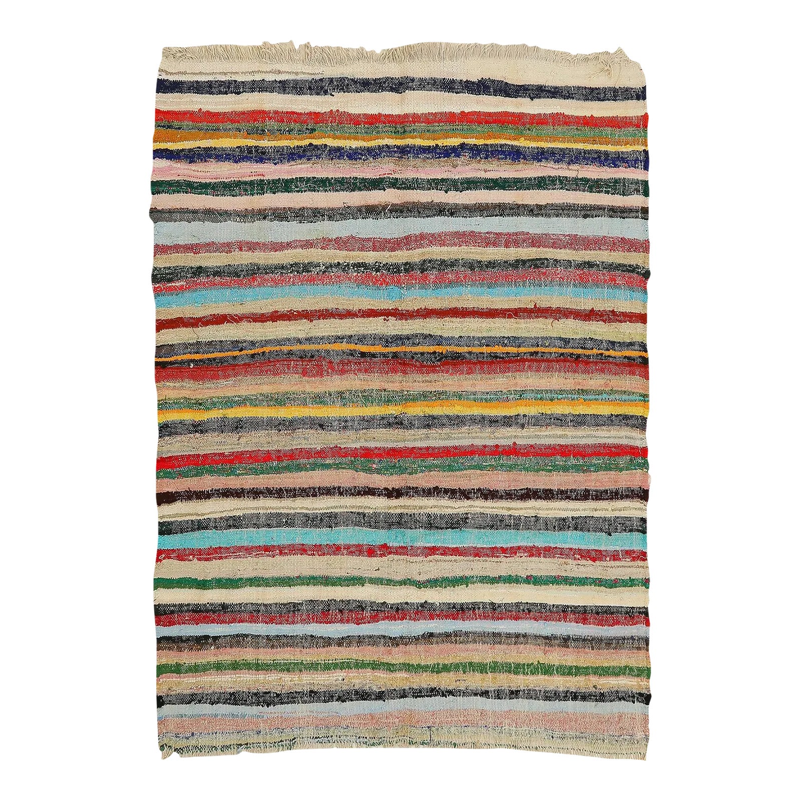 Striped Colorful Turkish Rag Rug | Chairish